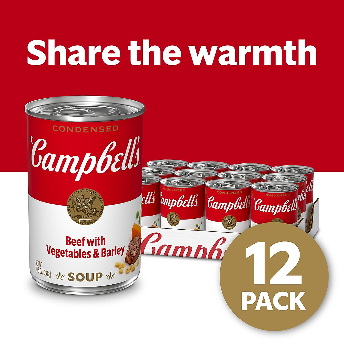 Campbell's Condensed Beef Soup With Vegetables and Barley, 10.5 oz Can (12 Pack)