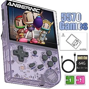 RG35XX Linux Handheld and Garlic Handheld Game Console 3.5'' IPS Screen, 35xx with a 64G Card Pre-Loaded 6900 Games, RG35X Supports HDMI and TV Output 2600mAh Battery