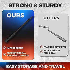 InPower Torx Bit Set, 12-Piece Security Bit Set, S2 Steel Tamper Proof Star Bit Set with Bit Holder, 3" Long Drill Bit, 1/4" Hex Shanks