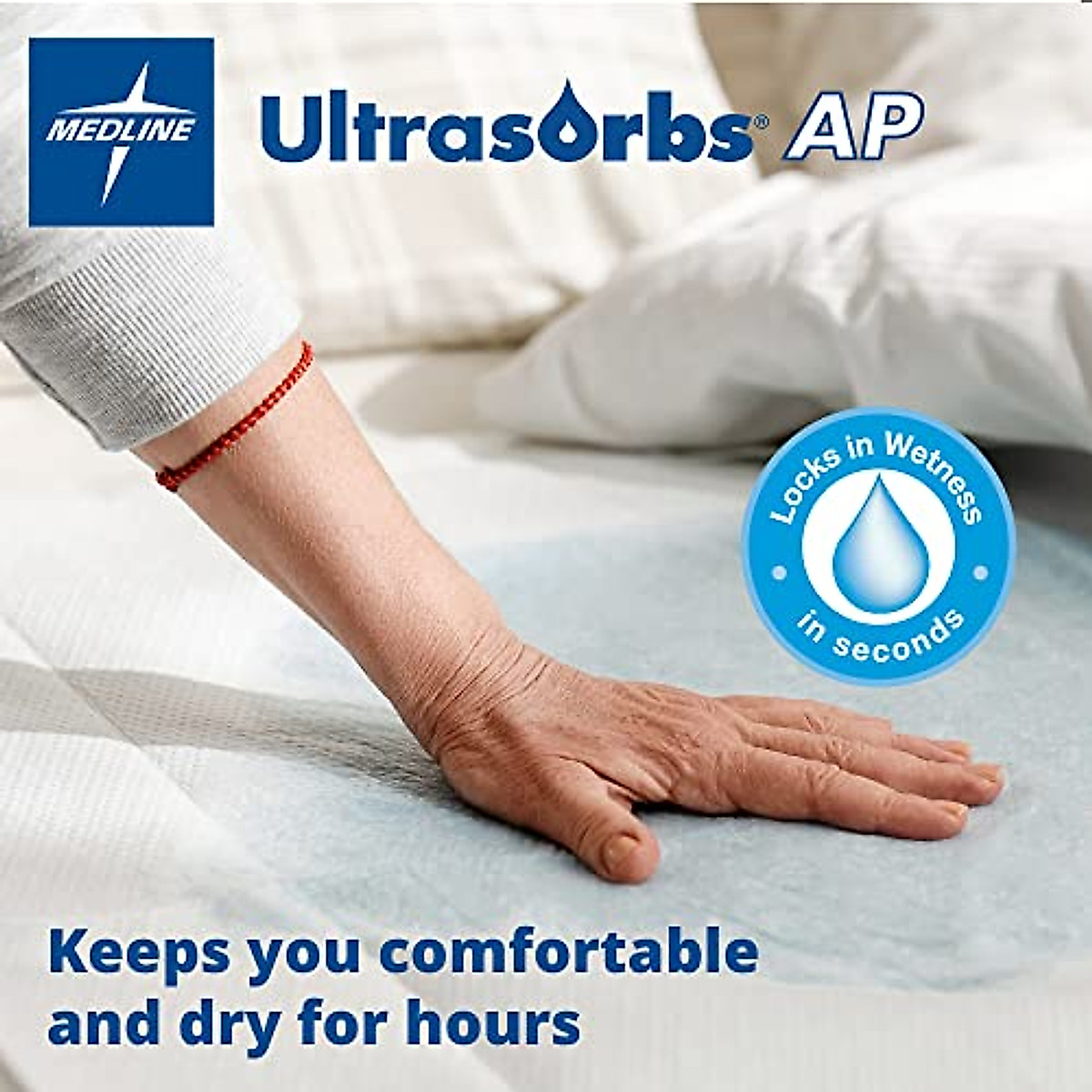 Medline Ultrasorbs AP Drypads, Super Absorbent Disposable Underpad, 30 x 36 inches, 10 Count (Pack of 4), Great for use as Bed pad Protector, Furniture Protection, Incontinence Care