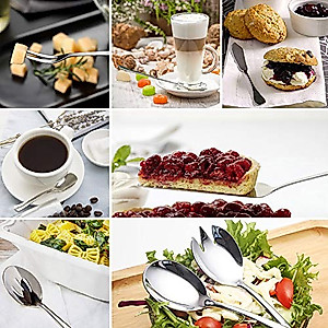 HaWare 68 Pieces Silverware Set with Serving Set, Stainless Steel Modern Flatware Eating Utensils Set, Includes Forks/Spoons/Dinner Knives, Service for 12, Mirror Polished, Dishwasher Safe