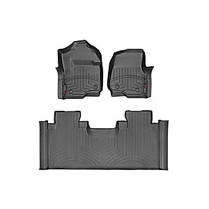 WeatherTech Custom Fit FloorLiners for Ford Super Duty - 1st & 2nd Row (4410121-446973), Black