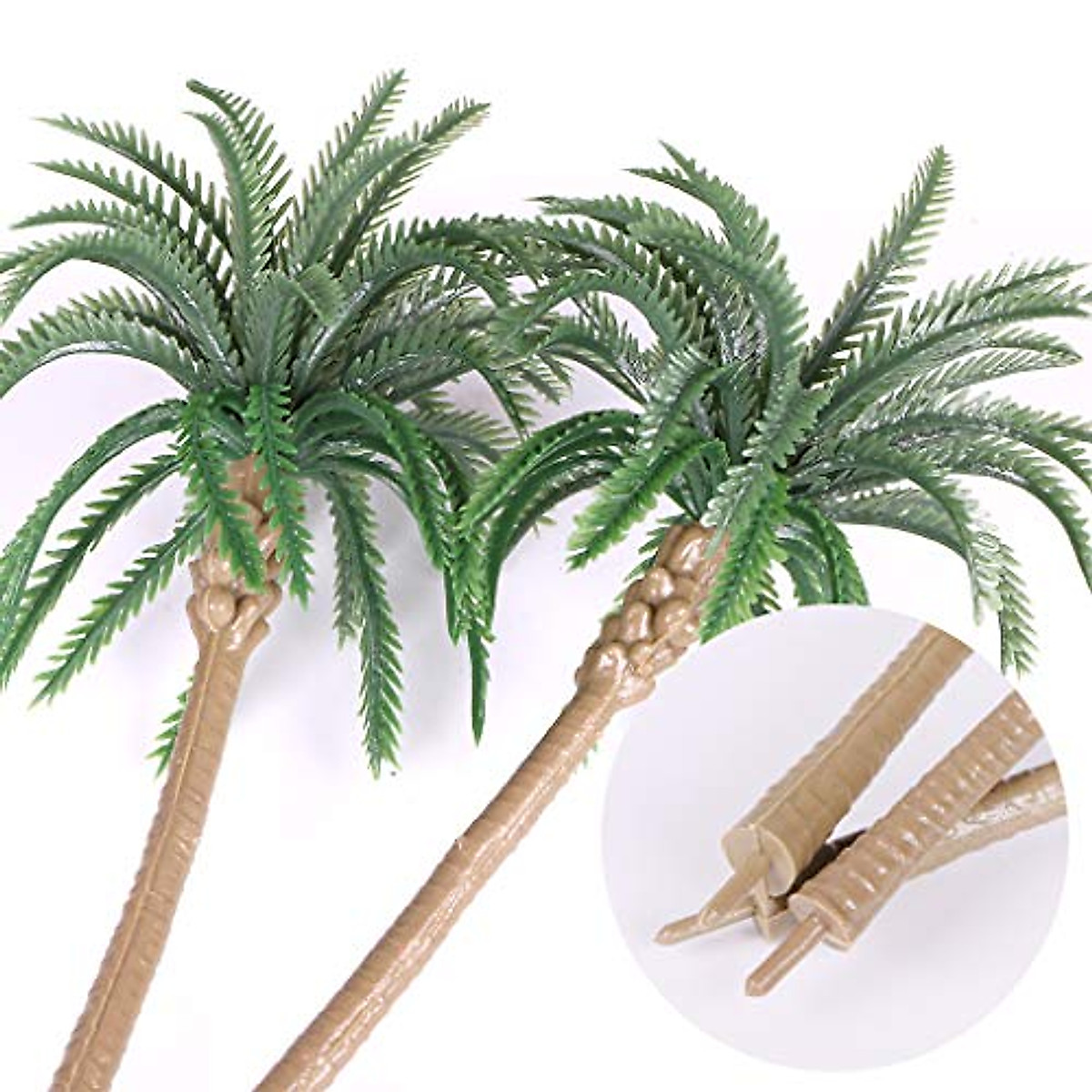 Ymeibe 15Pcs Miniature Palm Trees Decor Diorama Layout Architecture Coconut Model Trees Scenery Landscape Cake Toppers Decoration 4-6.3 inch