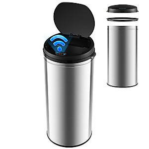 S AFSTAR Automatic Trash Can 8 Gallon 30 Litter, Motion Sensor Trash with Touch-Free & Stainless Steel Frame, Anti-Fingerprint Garbage Can Touch-Less Smart Trash Bin for Kitchen Bathroom Office