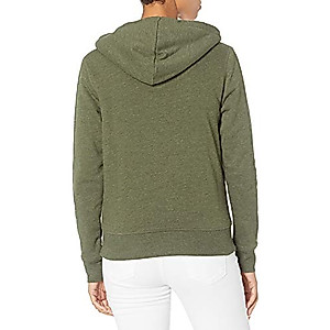 Amazon Essentials Women's Sherpa-Lined Fleece Full-Zip Hooded Jacket (Available in Plus Size), Olive Heather, Large