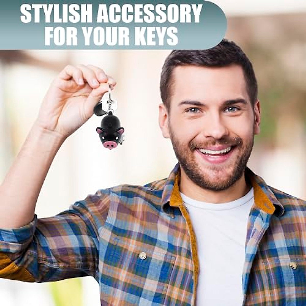 KETAR 3Pcs Pig Keychain Cute Backpack Keychain - Pig Funny Keychain Led Light Backpack Keychain Flashlight - Led Light Keychain Animal Backpack Pig Women Keychain Led Flashlight