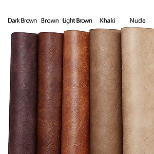 Premium Faux Leather Upholstery Fabric 1.2mm Thickness，Waterproof Upholstery Leather Distressed Bark Fabric(Light Brown,Pre-Cut 36"x54")