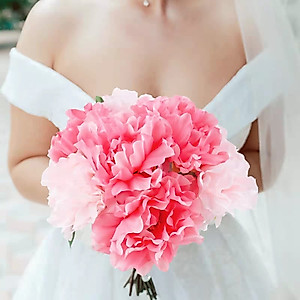 Gabriel's Garden Artificial Peony Flowers, 10pcs Fake Peony Flowers, Silk Flowers Bouquet, Pink Peonies for Home Decor, Wedding Decoration, Centerpieces, Birthday Party