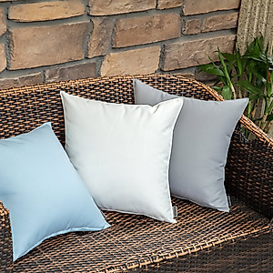 MIULEE Pack of 4 Decorative Outdoor Pillow Covers Waterproof Square Garden Cushion Cases PU Coating Throw Pillow Cover Shell for Tent Park Couch 20x20 Inch White