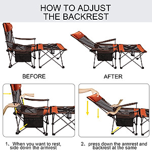 apollo walker Folding Camp Chairs Beach Chairs for Adults 2 in 1 Portable Sun Chairs Lightweight Mesh Lounger Chair with Carry Bag,for Outdoor,Fishing,Beach,Picnics