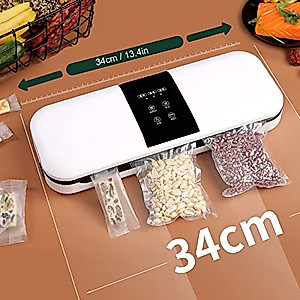 jerss Vacuum Sealing Machine, ABS Plastic 100W Strong Suction Kitchen Vacuum Sealer with 10PCS Bags for Food Packaging (US Plug 110V)