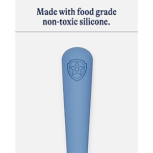 Lalo PAW Patrol Utensils - Toddler Fork and Spoon Set - Stainless Steel and Silicone Ergonomic Toddler Utensils - Children Safe Flatware Set - 2 Pieces - Chase