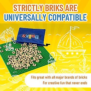 Strictly Briks Compatible with Lego AlphaBriks and 10x10 Green Baseplate, 100 Pieces, 2x2 Alphabet Letter Bricks, Easy to Remove, Fun and Educational Tool, 100% Compatible with All Major Brands