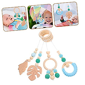 Kisangel Baby Toy 16 pcs Crib Gym Girls Wood Decor Hanging Baby Newborn Kids Seat Cot Toy Toys Infant Wooden Adorable Rattle Ster Car Rattles for Toddler Plaything Pendant Play Boys Bed Newborn Toys