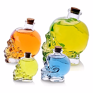 Creative Crystal Skull Head Shot Glass Party Transparent Champagne Cocktails Beer Coffee Wine Bottle Doomed Drinkware Bar Tools (750ml)