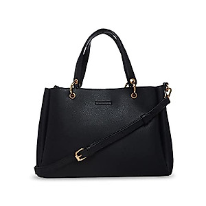 Anne Klein AK Lock Satchel, Black