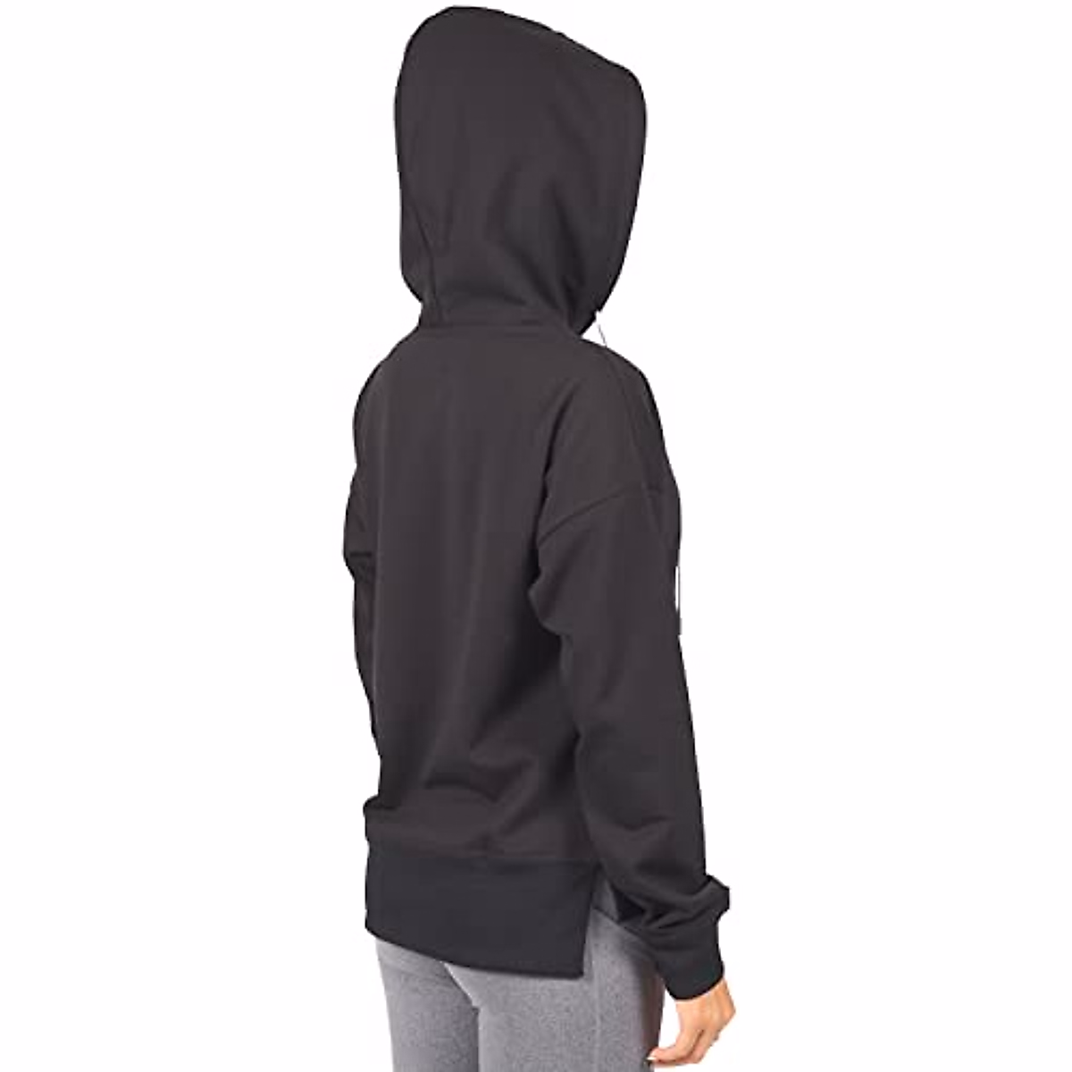 Nautica Competition Women's Active French Terry Pullover Sweatshirt Hoodie W/Pockets (Small, Black 2)