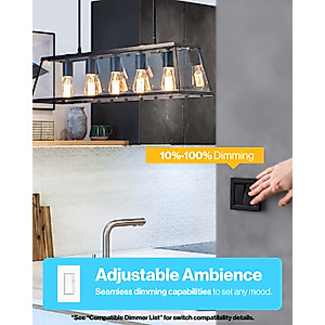 Sunco 4 Pack 60W Vintage LED Edison Bulbs Equivalent 8.5W CRI92 800 Lumens, Dimmable ST64 Filament 3000K Warm White E26 Medium Base Light Bulbs High Brightness Clear Glass Waterproof - UL