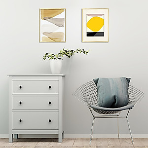 AUEAR, 11x14 Aluminum Metal Wall Mounting Photo Frame with Ivory Mat for 8x10 Pictures Includes Sawtooth Hangers, Spring Clips Real Glass (Gold, 2-Pack)