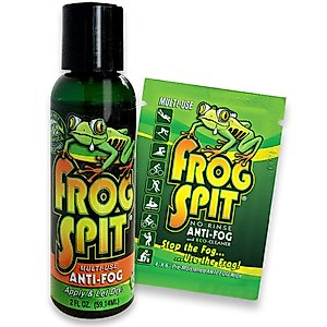 Bottle of Frog Spit Anti Fog and Free Anti-Fog Wipe