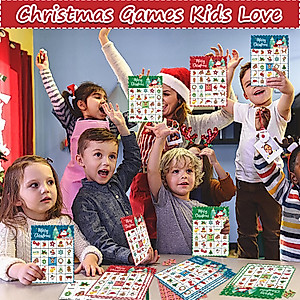 VESPRO 46PCS Christmas Bingo Game Cards for 30 Players Christmas Party Games for Kids Party Classroom Activities