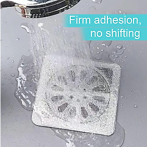 50Pack Disposable Shower Drain Hair Catcher,Easy to Install and Clean Suit for Bathroom,Bathtub,Kitchen Sink, 4" X 4" Square Drain Cover