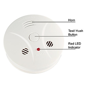 Smoke and Carbon Monoxide Detector Combo Unit Battery Operated Smoke Co Alarm with Self Test Button