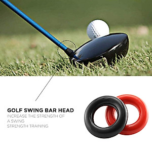 DGZZI Golf Weighted Swing Ring 2PCS Black and Red Golf Club Warm Up Weight Swing Round for Men Women Golfer Practice