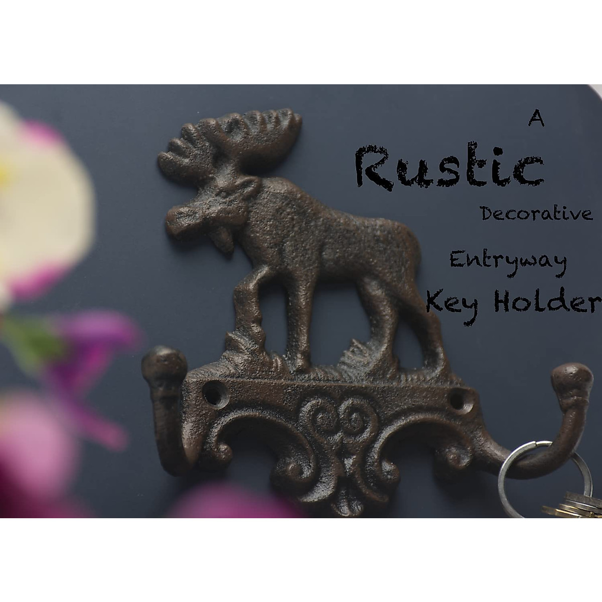 Stelalloy Decorative Wall Hook, Wrought Iron Hooks, Cast Iron Coat Hooks, Deer Antler Décor Wall Hook Animal, Rustic Coat Hooks, Towel Holder, Key Holder Wall, Pool Towel Rack, Patio Décor