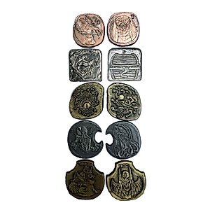 D&D Monster Adventure Coins (Set of 10 Metal Plated Novelty) RPG LARP