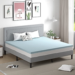 Giantex 4 Inch Mattress Topper, Gel Infused Memory Foam Bed Topper, Cooling Ventilated Mattress Bed Pad Soft & Supportive, Pressure Relieving, CertiPUR-US Certified (King)