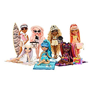 Rainbow High Color Change Pool & Beach Playset : 7-in-1 Light-Up-Multicolor Changing Pool, Adjustable Umbrella, and Pool Accessories. Fits 7 Fashion Dolls, Toy Gift for Kids Ages 6 7 8+ to 12 578475