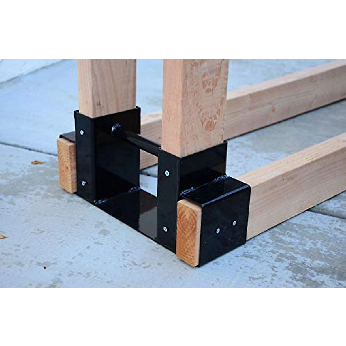 HANDYGO Firewood Rack - High Strength Carbon Steel Fireplace Log Holder, Outdoor Firewood Racks, for Fitting Backyard Fire Pits Wood Storage Bracket, Black