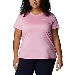Columbia Women's Hike Short Sleeve Crew, Wild Rose, Large
