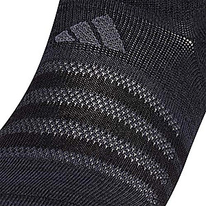 adidas Mens Superlite (6-pair) Super No Show Sock, Black/Night Grey, Large US