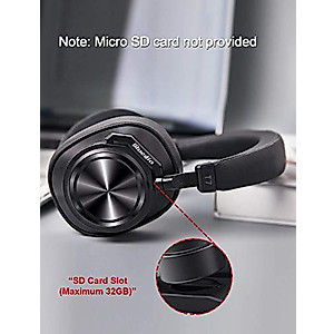 Bluetooth Headphones Over Ear,Bluedio T7 Plus (Turbine) Custom Noise Cancelling Headphones,57mm Driver Hi-Fi Stereo, 30Hrs Playtime,Wireless Headsets with Mic/SD Card Slot for PC/Cellphone/Travel/Work