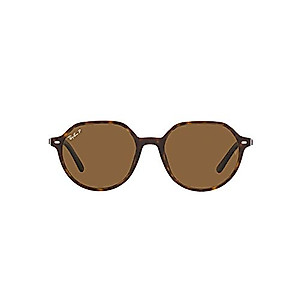 Ray-Ban RB2195 Thalia Square Sunglasses, Havana/Polarized Brown, 53 mm