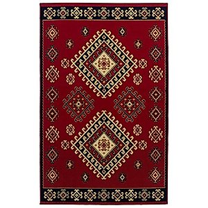 SUPERIOR Traditional Santa Fe Area Rug Collection 3 x 5- Red