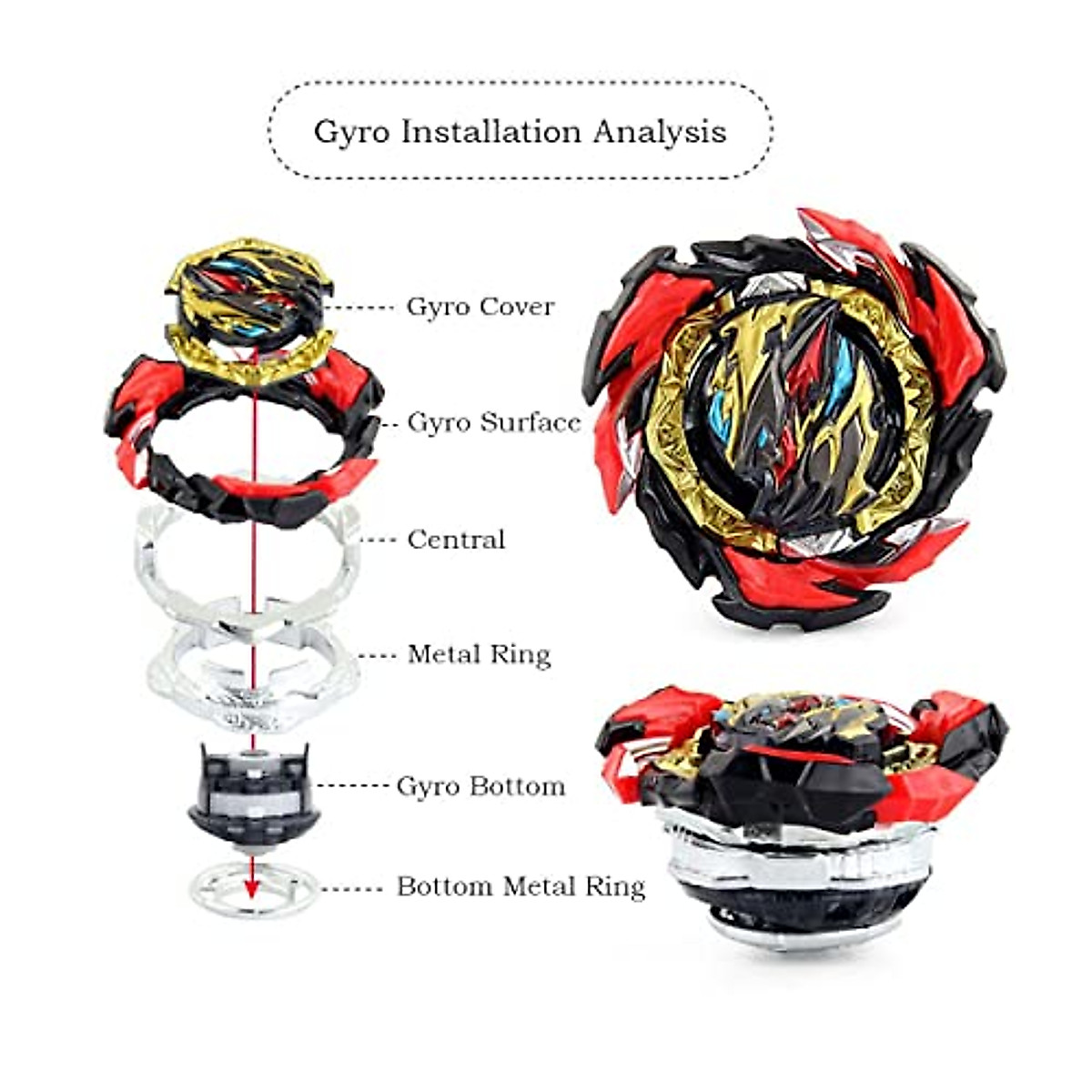 Bey Battling Top Burst Gyro Toy Set 2 Spinning Tops with 2 Left&Right Launchers for Kids (191-01-02)