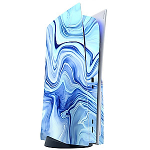 ITS A Skin Skins Compatible with Sony Playstation 5 Console Disc Edition - Protective Decal Overlay Stickers wrap Cover - Blue Marble Rocks Glass