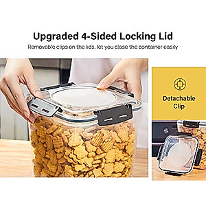 Kootek 5.3L(179Oz) Cereal Containers Storage with Lid for Pantry Organization and Storage, 4pcs Large Airtight Food Storage Containers for Cereal, Flour and Sugar with Pen, Labels, Measuring Spoon