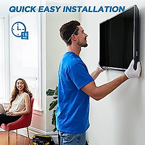 Tilting TV Wall Mount Bracket Low Profile for 13-42 Inch Flat Screen TVs & Monitors, Universal Tilt TV Monitor Mount Fits 8" Wood Studs VESA 200x200mm by Pipishell