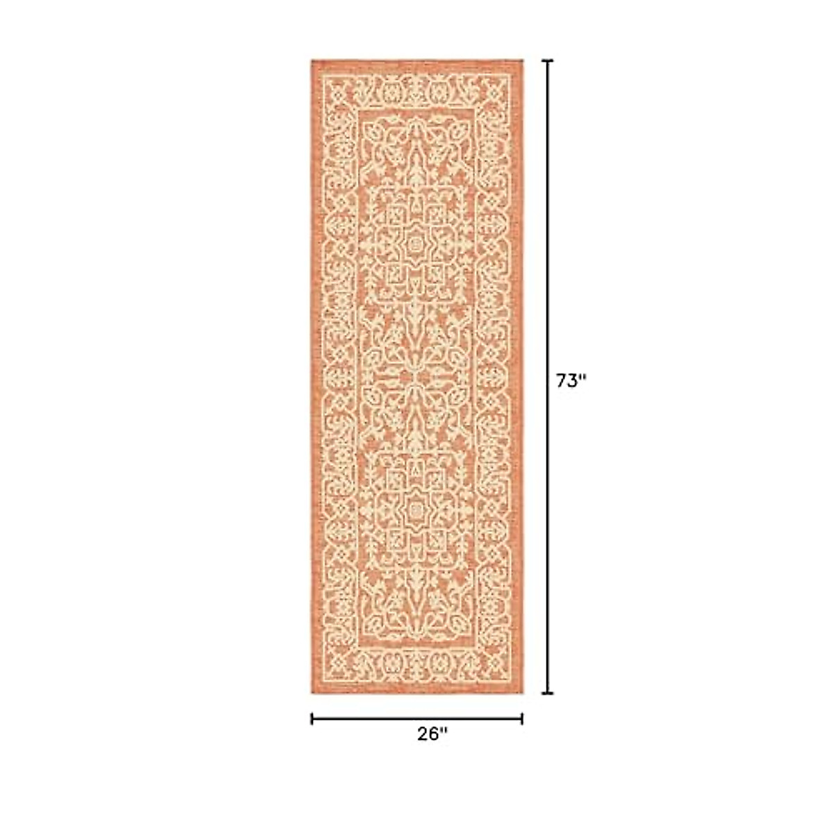 Unique Loom Outdoor Botanical Collection Area Rug - Allover (2' 2" x 6' 1" Runner, Terracotta/ Beige)