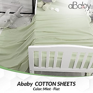 Crib & Toddler Poly/Cotton Sheets - Color: Mint - Flat