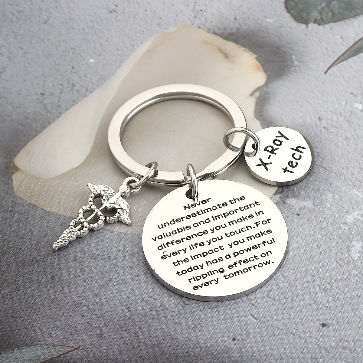 BAUNA X-Ray Tech Keychain Radiology Technologist Gift X-Ray Graduate Gifts