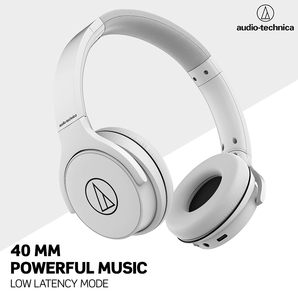 Audio-Technica ATH-S220BTWH Wireless On Ear Headphones, White, Adjustable
