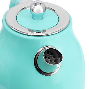 MegaChef 1.7 Liter Electric Tea Kettle and 2 Slice Toaster Combo (Turquoise)