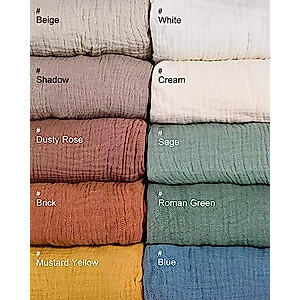 meowcards Muslin Swaddle Blankets for Baby, Unisex Baby Boys Girls Essentials, Large 47 x 47 inches Boho Style Receiving Blankets Newborn Registry Must Haves, Perfect (Beige, Simple)