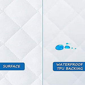 Bassinet Mattress Pad Cover 2 Pack Waterproof Bassinet Sheet Quilted Bassinet Mattress Protector (32"x17") for Boys & Girls, Fit for Hourglass/Oval Bassinet Mattress, White