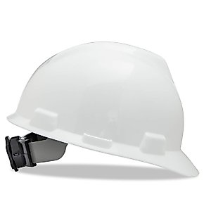 Msa Hardhat, Cap Style, V-Gard, Fastrac Suspension, White, 1 Each